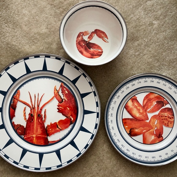 Golden Rabbit | Dining | New Lobster 3 Pc Enamelware Serve Set | Poshmark